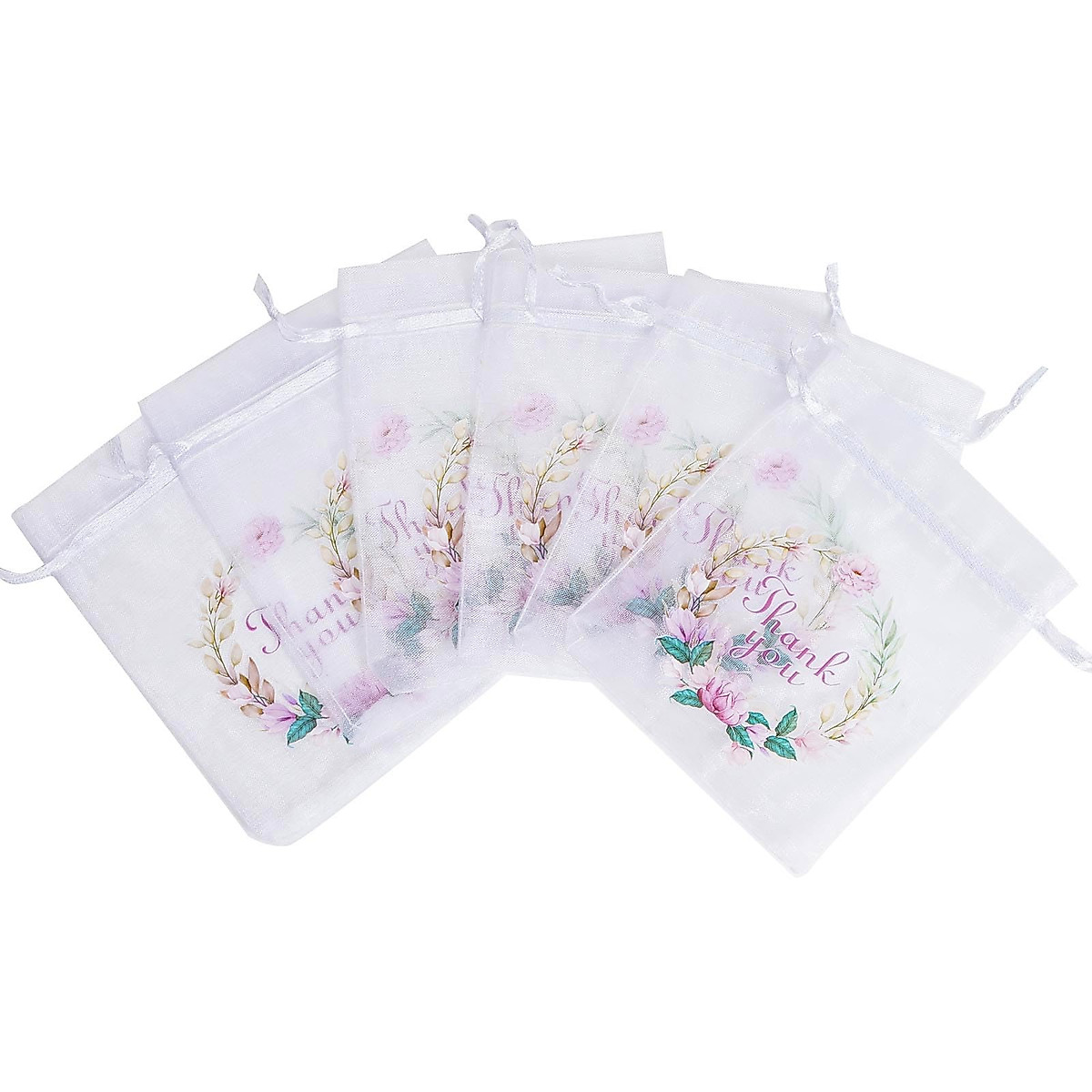 Bskifnn Organza Bags Satin Drawstring Organza Pouch Candy Bags Wedding Party Favor Gift Bag Jewelry Bags (50)