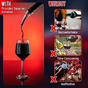 Wine Aerator Pourer Spout, Wine Air Aerator and Decanter for White and Red Wine Bottles, Portable Instant Wine Aerating Spout, No Spills or Drips, Wine Gifts for Women and Men