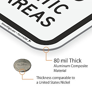 SmartSign No Dogs Allowed in Athletic Field Areas Sign - 2 Pack, 18 x 12 inch, 2mm Thick Aluminum Composite, Red/Black on White, Made in USA