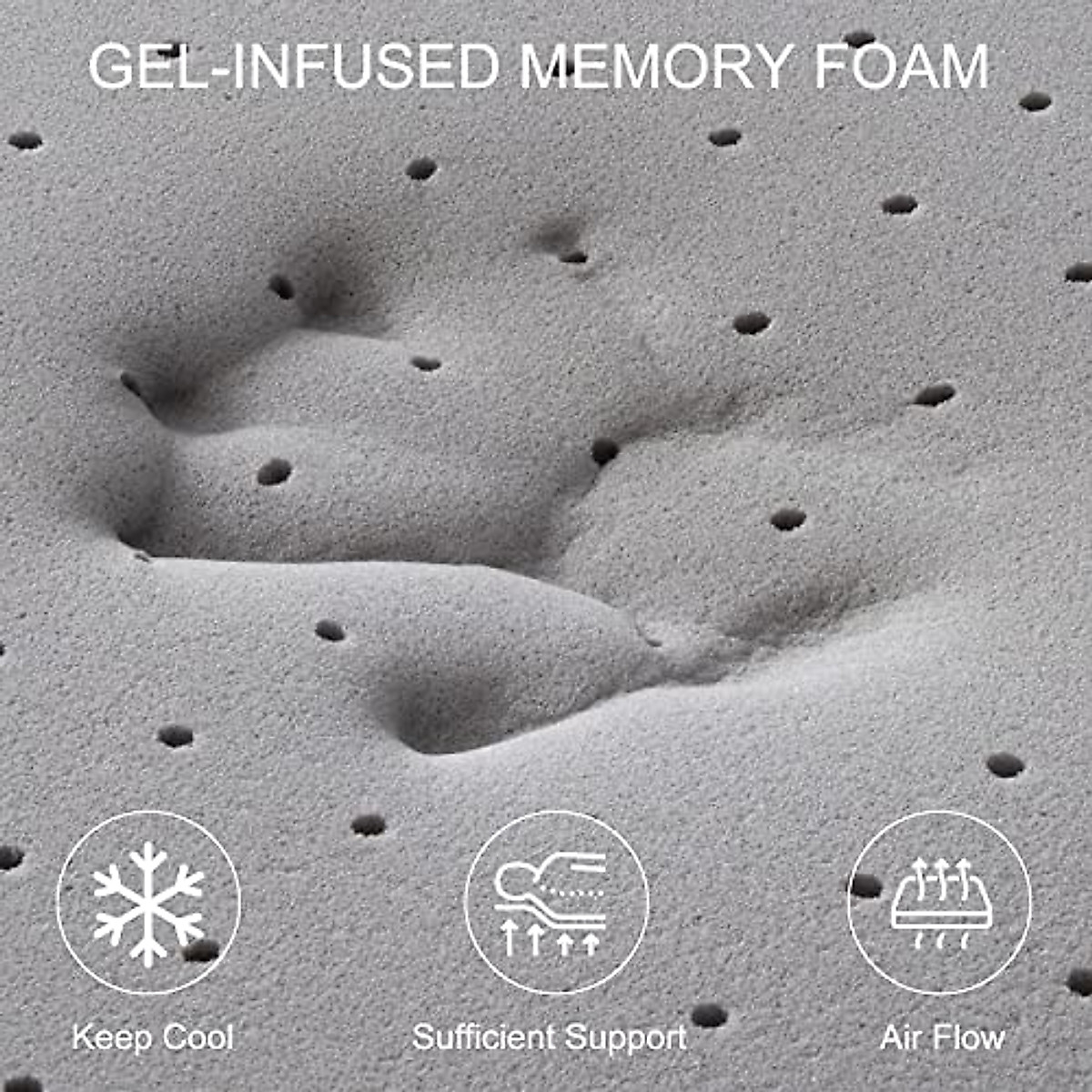 Maxzzz 2 Inch Mattress Topper Full Size, Firm Bamboo Charcoal Memory Foam Cooling Bed Mattress Topper, Ventilated Mattress Pad CertiPUR-US Certified Plush