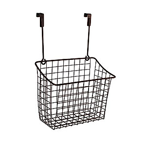 Spectrum Grid Over The Cabinet Wire Storage Basket Large (Bronze) - Organizer for Bathroom, Kitchen, Under Sink, Pantry, Hair Tools, & More