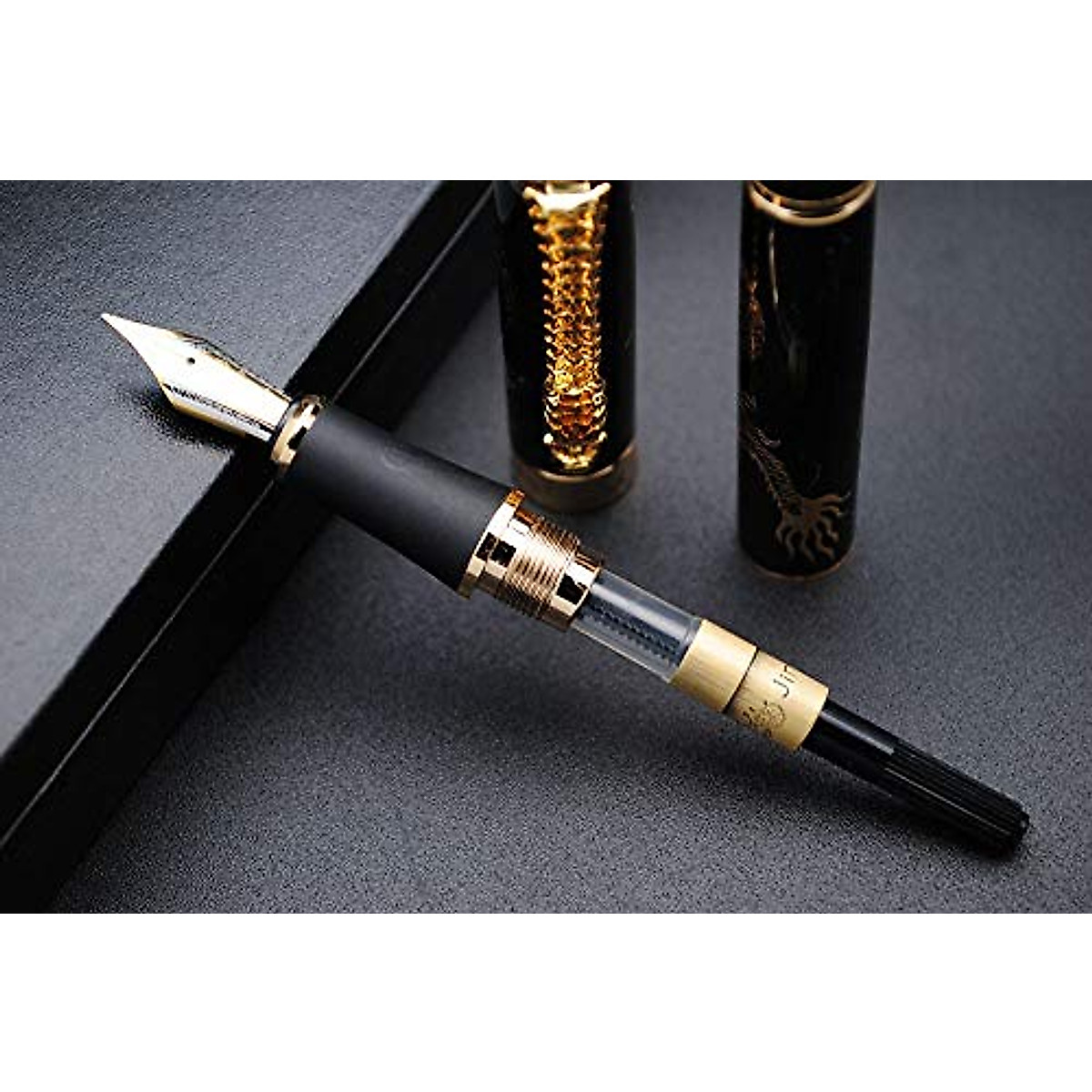 JINHAO Golden Relievo CHUAN REN Fountain Pen M Nib