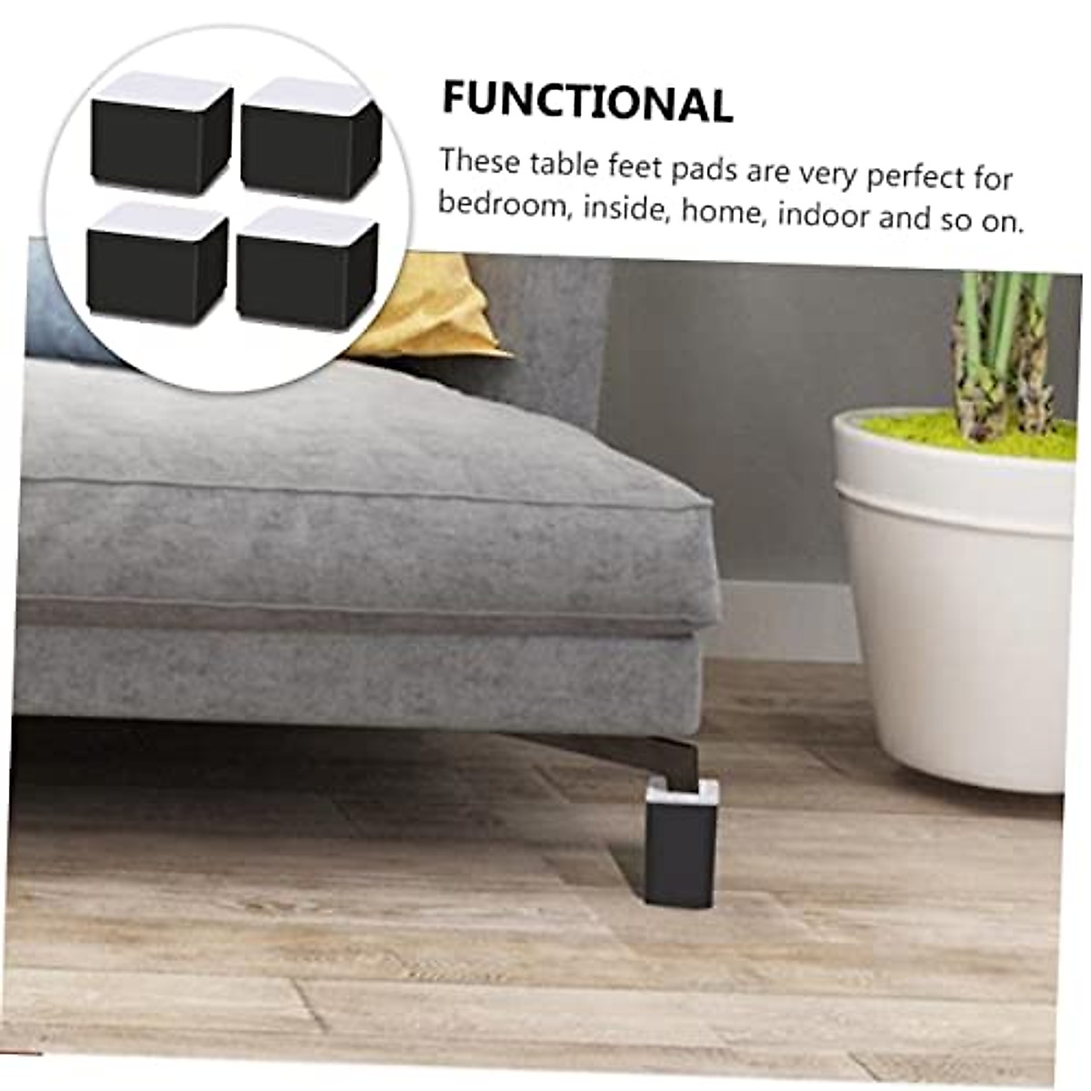 OSALADI 4pcs Booster Pad Bed Frame Riser Desk Mat Felt Hairpin Table Legs Furniture Leg Floor Protectors Bed Furniture Risers Chair Leg Carbon Steel Black Tea Table Foot Pad Table Pads