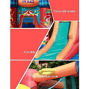 Inflatable Castle and Slide, Children S Playground Indoor Inflatable Toys Outdoor Circus Trampoline Square Playground Colors