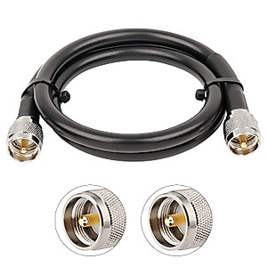 XRDS -RF PL-259 UHF CB Coax Cable 3ft, 50 ohm KMR400 PL-259 UHF Male to SO-239 Male Connector Low Loss Coaxial Cable for HAM & CB Radio, Antenna Analyzer, Dummy Load, AIS Antenna, SWR Meter