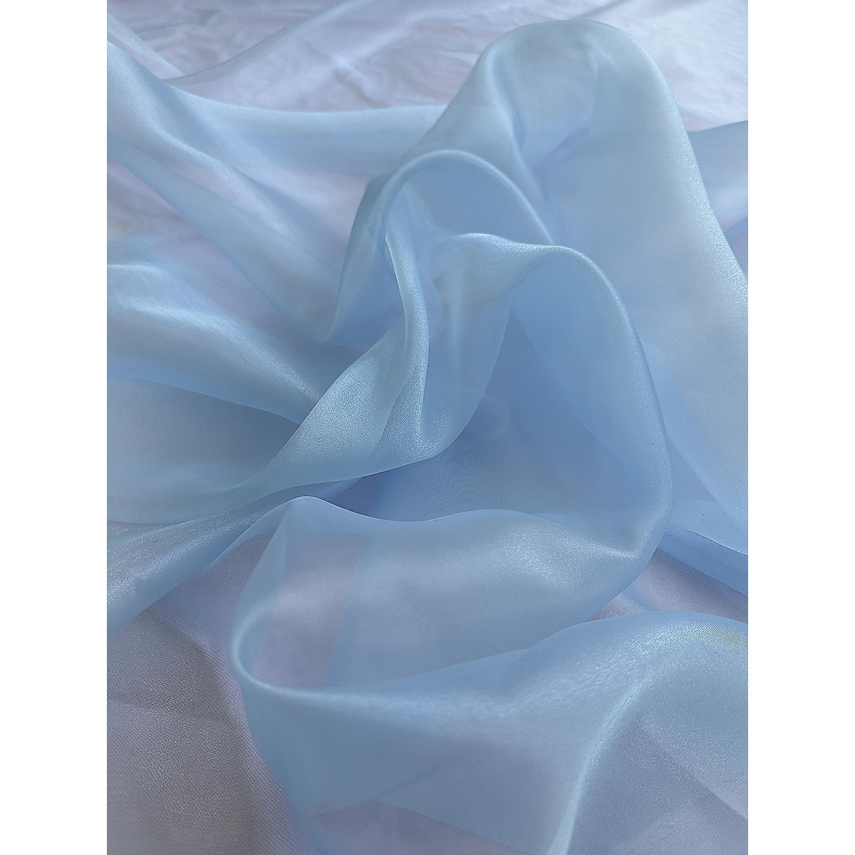 Organza Fabric by The Yard - Crystal Organza Fabric - Perfect for Wedding, Party Decor, Draping, and Crafts - Available by The Yard - 58 inches - 1 Yard (Baby Blue)