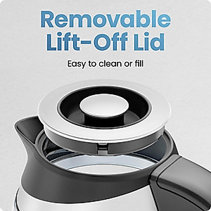 Chefman Electric Kettle w/Temperature Control, Removable Tea Infuser, 5 Presets LED Indicator Lights, 360° Swivel Base, BPA Free, Stainless Steel, 1.8 Liters