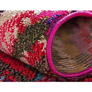 Unique Loom Estrella Collection Colorful, Abstract, Geometric, Gradient, Modern Area Rug, 5 ft x 8 ft, Multi/Pink