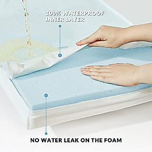 Orthopedic Memory Foam Dog Bed for Large Dogs, Waterproof Dog Crate Bed, Washable Pet Mat with Removable Cover and Nonskid Bottom