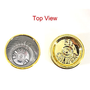 HUNTPAL 50 Caliber Shot Glass Set of 4 Shot Glasses, Plastic Golden Shiny Surface Drinking Cup Opaque Mug Wineglass Novelty Gift Mancave Decoration