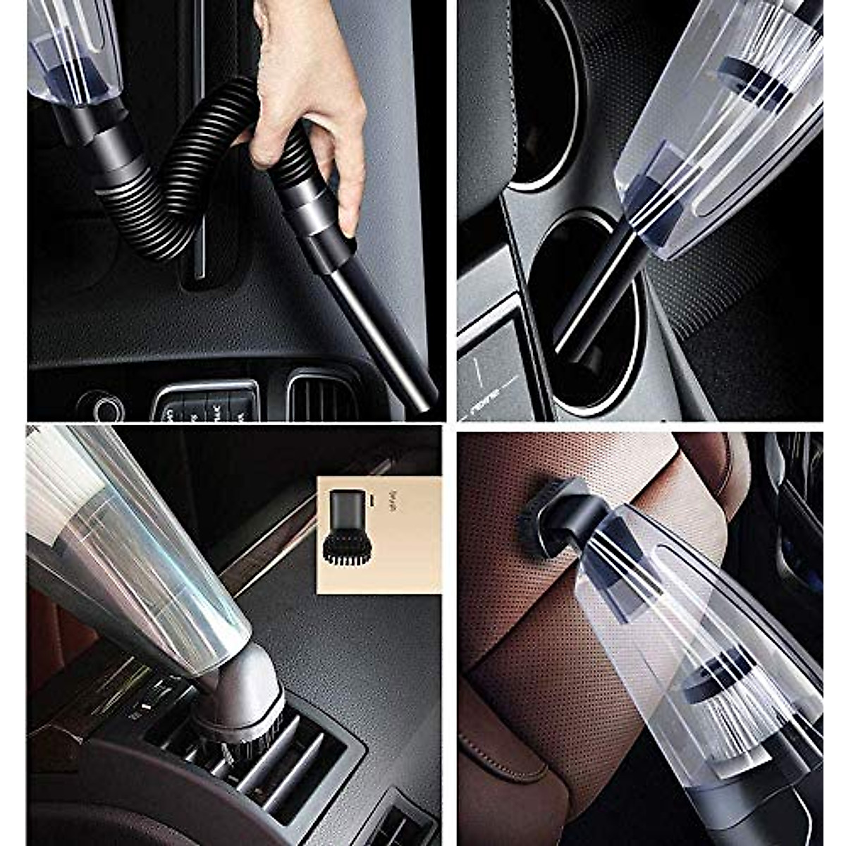 NOOX Car Vacuum Cleaner Portable Handheld Vacuum with Cigarette Plug, Cleaning Pet Hair, Soot, Bread Crumbs Dust in Car - Black