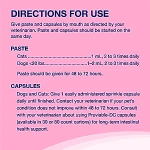 Nutramax Proviable Digestive Health Supplement Kit with Multi-Strain Probiotics and Prebiotics for Cats and Small Dogs, With 7-Strains of Bacteria, 15 mL Paste and 10 Capsules