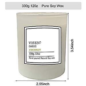 Soy Scented Candles, Natural Organic Candles for Home Scented with Thick Frosted Glass and Bamboo Wood Lid, 12 Oz/50 Hour Long-Lasting, Highly Scented Candle for Fall Decor Great Gifts(Vanilla)