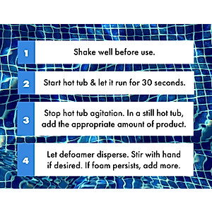 Spa & Hot Tub Defoamer - Gallon - Quickly Removes Foam Without The Use of Harsh Chemicals, Eco-Friendly Safe Silicone Emulsion Formula - Concentrate
