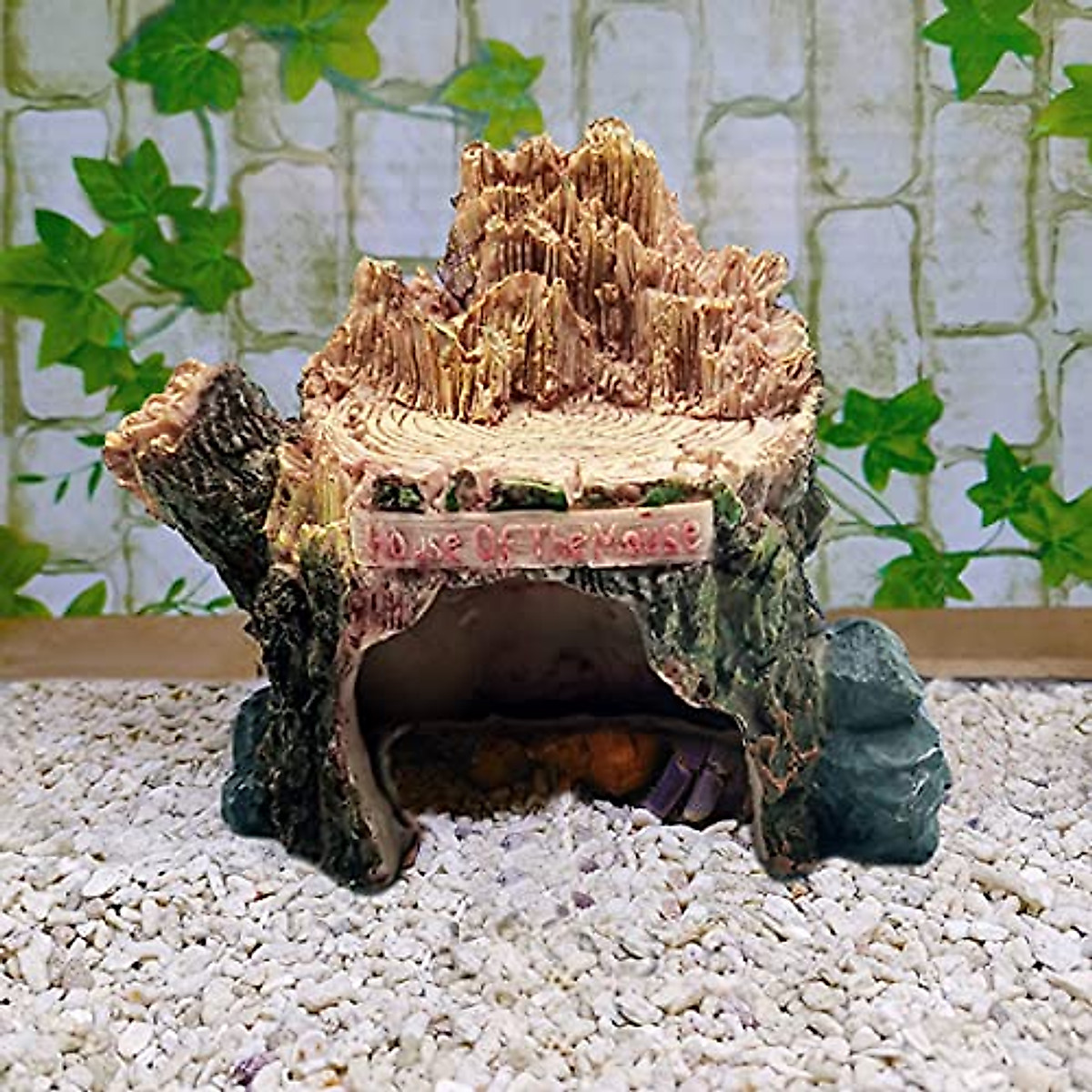 Reptile Hideout Cave,Lizard Hiding Cave Resin Rock Hideaway Habitat Aquarium Decor for Amphibians Lizard Hermit Crab Gecko Spider Frog Betta Fish Crayfish