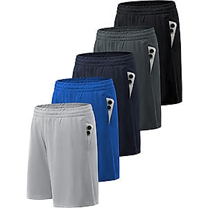 BVNSOZ Men's Athletic Shorts with Pockets and Elastic Waistband Quick Dry Workout Shorts for Men