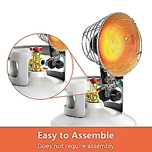 ROVSUN 15,000 BTU Propane Tank Top Heater, Portable Propane Gas Infrared Heater with Tip-over Switch & Safety Shut-off Valve for Outdoor Camping Fishing Backyard Patio (Propane Cylinder not Included)