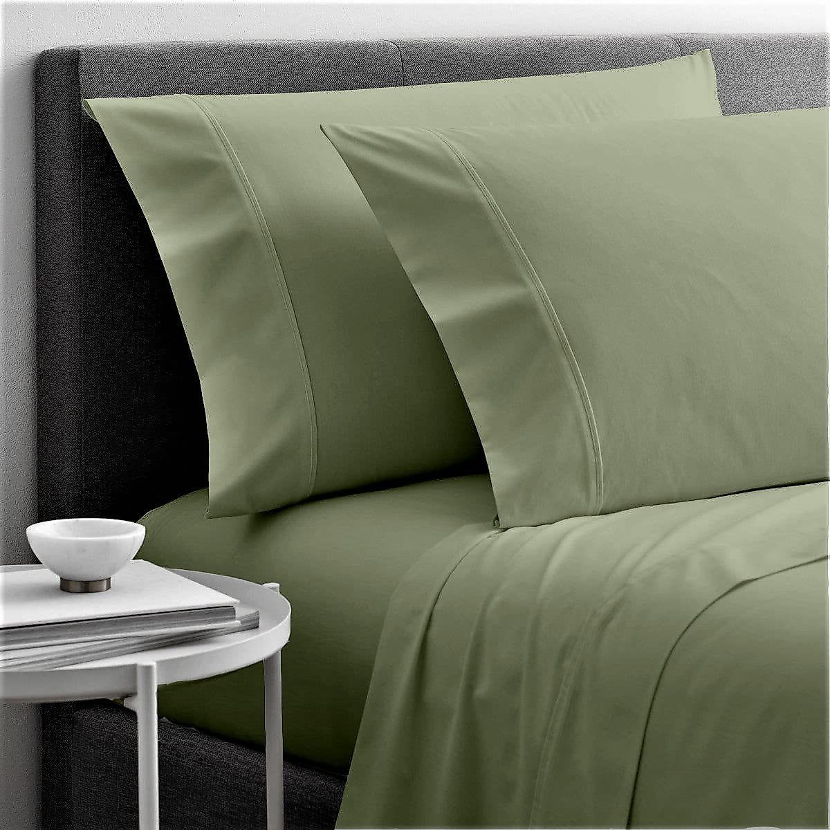Cottingon,Premium 400 TC 100% Egyptian Cotton Sheet Set 16" Deep,Split King - Sage