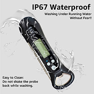 Genesis IMPEX Instant Read Meat Thermometer for Grill & Cooking, Digital Waterproof Kitchen Food Thermometer, Ultra Fast with Backlight Calibration, Foldable Probe Deep Fry, BBQ, and Roast Turkey