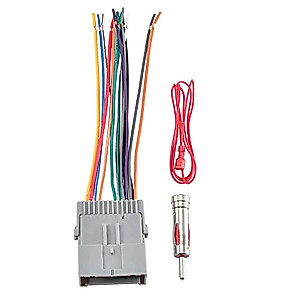 RED WOLF Car Radio Stereo Wiring Harness W/Antenna Adapter Connector Plug Replacement for GM Chevy GMC Suburban Buick Cadillac 2002-2008 Early Model