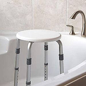 Medical Tool-Free Assembly Adjustable Shower Stool Tub Chair and Bathtub Seat Bench with Anti-Slip Rubber Tips for Safety and Stability