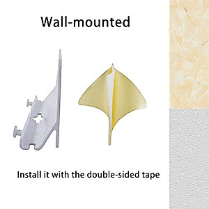 2 Pack Wall Mount Phone Holder Self-Adhesive Type with Non-Slip Design, Key Holder and Charging Holes for Bathroom, Living Room, Bed Room, Kitchen, Suitable for All Phones and Mini Tablet (Black)