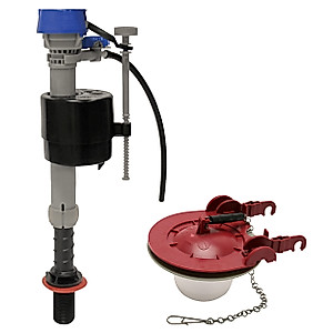 Fluidmaster K-400H-040-T5 PerforMAX Fill Valve and 3-Inch Flapper Toilet Repair Kit, Universal, for 3 In, Multicolor