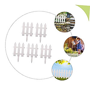 JEWEDECO 5 Sets The Fence Courtyard Fence Picket Fence Fencing No Dig Fence Garden Fence Panel Garden Edging Wood Decorative Fence Panels Picket Garden Fence Fold Plastic Small Fence White