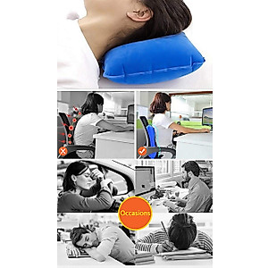 Aircee 3 Pieces Inflatable Travel Pillow for Camping, Home Office Sleeping, Head Neck Lumbar Support, Ultralight Portable Compact and Soft, Airplane Backpacking Trip Pillow