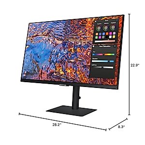 SAMSUNG 32-Inch ViewFinity S80PB Series UHD Monitor, DCI-P3 98%, VESA DisplayHDR 600, IPS Panel, Matte Display, USB-C, PIP/PBP, Intelligent Eye Care, LS32B806PXNXGO, 2023,Black