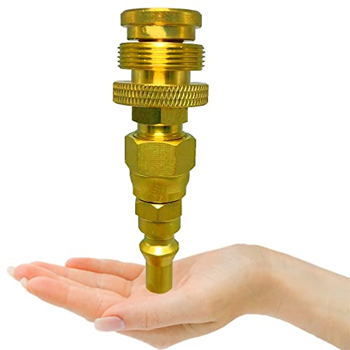 MCAMPAS 1lb Propane Disposal Adapter Fitting with 1/4" Quick Connect Disconnect Adapter for Convert Portable BBQ Grill, Bubby Heater, Weber Traveler Portable Gas Grill to Hook Up RV Trailer