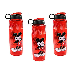 Zak Designs [3-Pack Disney Mickey Mouse 90th Anniversary 30oz Sullivan Sports Water Bottle, BPA-Free