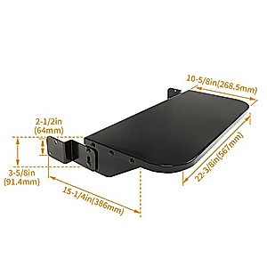 HECASA Black Folding Shelf Pellet Grill Grille Front Shelf Compatible with All 24” Camp Chef Grills Powder Coated Steel Replacement for PGFS24