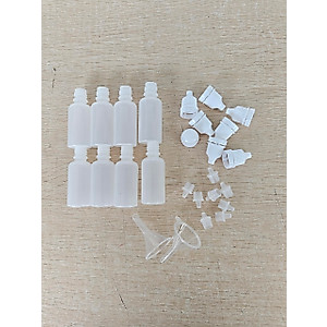 Roshtia 200 Pcs 15ml Plastic Dropper Bottles Plastic Eye Dropper Bottle Empty Squeezable Eye Dropper with Screw Cap Liquid Dropper Bottles with 10 Funnels for Eye Drops Oils Paints Saline Solution