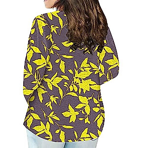 Womens Tops Button Down Fall Blouse Loose Fit Casual Tunic Shirt Long Sleeve Printed Pullover Comfortable Tshirt Full XL Mattress Topper T Shirts Cotton（3-Gold,3X-Large）