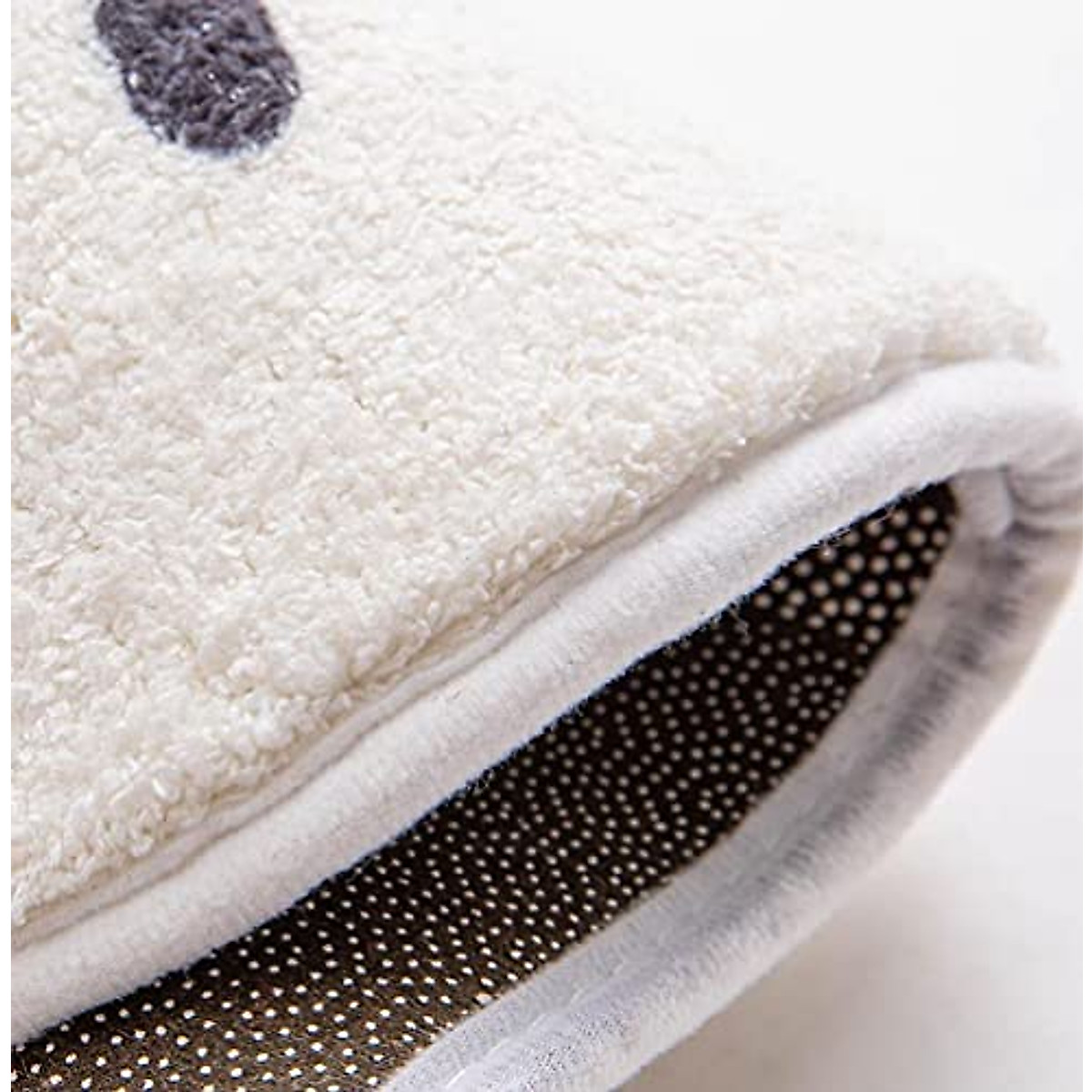 White Brown Retro Round Checkered Area Rug for Living Room Bedroom Playroom Washable Soft Wool Plush Throw Circle Carpet Under Dining Table Beside Bed Chair Runner Rug 7ft