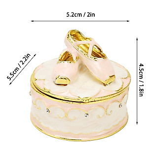 MSUIINT Jeweled Ballet Shoes Trinket Boxes Exquisite Compact Decorative Trinkets Jewelry Box Small Box Ring Case Necklace Organizer Storage Box Wedding Birthday Gift