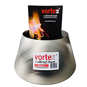Vortex Small (in) Direct Cooking Charcoal Grill BBQ Accessory Cone 18.5 22.5 for Weber Smokey Mountain WSM Small - Stainless - Original - USA Made -Genuine SM Size