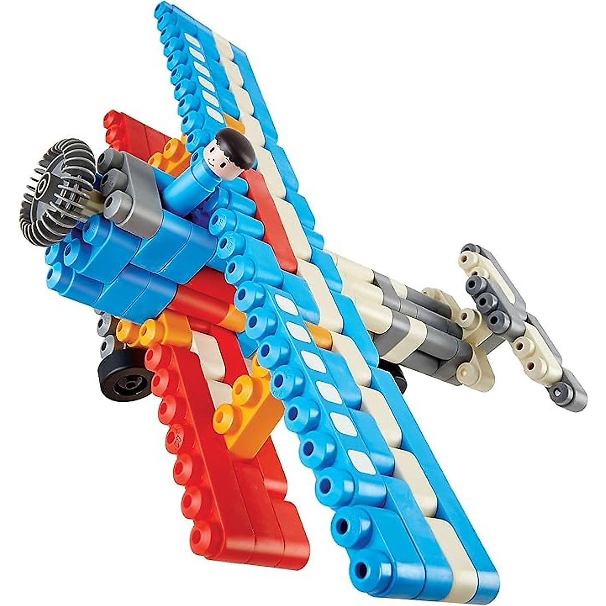 Poly M Hape City Airport | 142Piece Building Brick Airport Toy Set with Figurines & Accessories, 760023