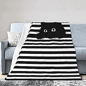 Perinsto Black Cat Throw Blanket Ultra Soft Warm All Season Decorative Fleece Blankets for Bed Chair Car Sofa Couch Bedroom 50"X40"