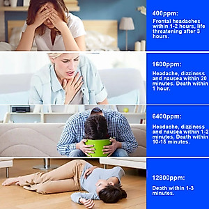 Carbon Monoxide Detector with LED Digital Display, Portable Carbon Monoxide Alarms for Home, CO Alarm with UL2034, Replaceable Batteries (Batteries NOT Included),1 Pack