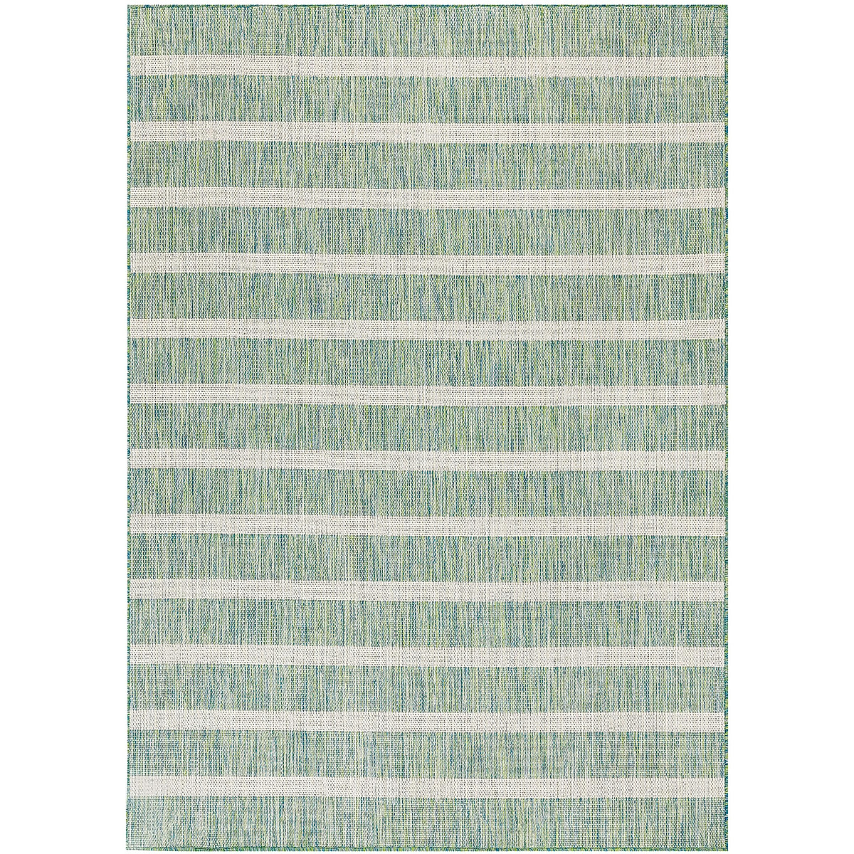 Nourison Positano Indoor/Outdoor Blue Green Ivory 8' x 10' Area Rug, Easy Cleaning, Non Shedding, Bed Room, Living Room, Dining Room, Backyard, Deck, Patio (8x10)