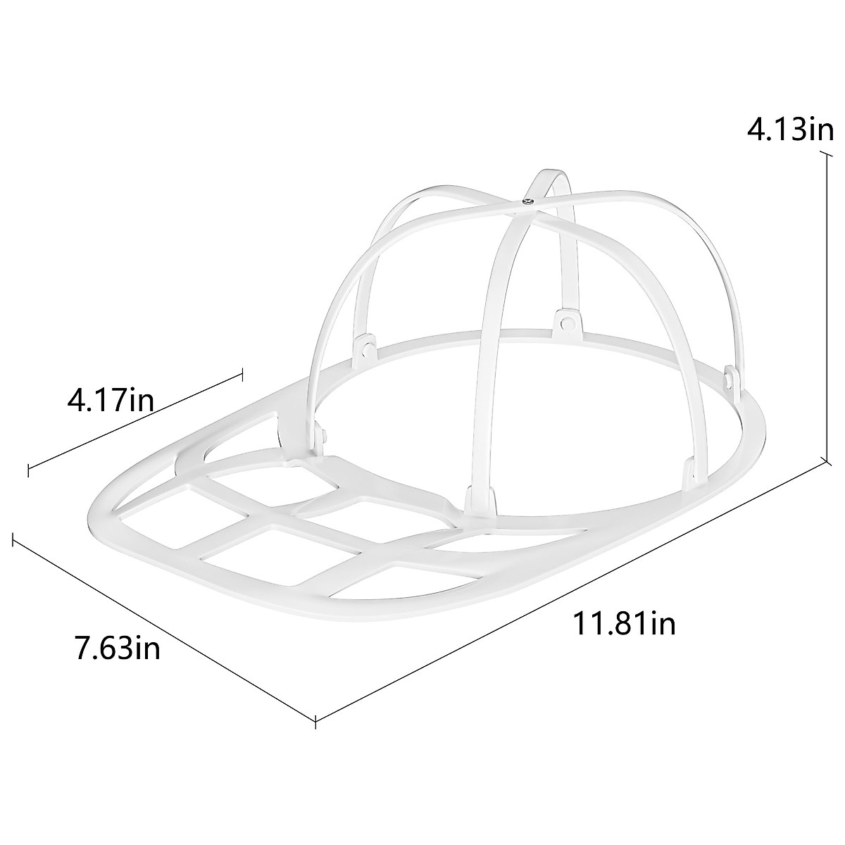 LONGD Hat Washer Cage for Baseball Caps, Sturdy Cleaning Protector with Frame Cage and Laundry Bag, Washing Machine Safe Hat Cleaner and Organizer, Suitable for Adult and Kids' Caps - 1-Pack,White