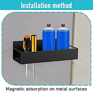 4 Pcs Magnetic Aerosol Spray Can Holder, Magnet Toolbox Bottle Holder, Wall Mounted Spray Bottle Rack, Mechanic Paint Bottle Can Organizer, Tool Box Storage Rack for Garage Home Workspace（Black）