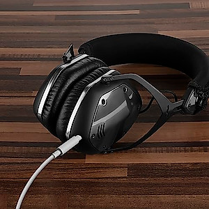 GEEKRIA Audio Cable with Mic Compatible with V-Moda Crossfade 3, LP, LP2, M-200, M-100, M-80, V-80 Cable, 3.5mm Aux Replacement Stereo Cord with Inline Microphone (4 ft / 1.2 m)