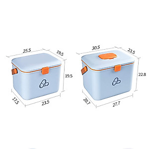 ZMQJEQANBG Family First Aid Box,Portable Medicine Chest Storage,First Aid Box, Portable Pill Drug Storage Box, Portable Medicine Medicine Chest with A Handle, for Household,Travel,Work S 25.5X19.5X19.