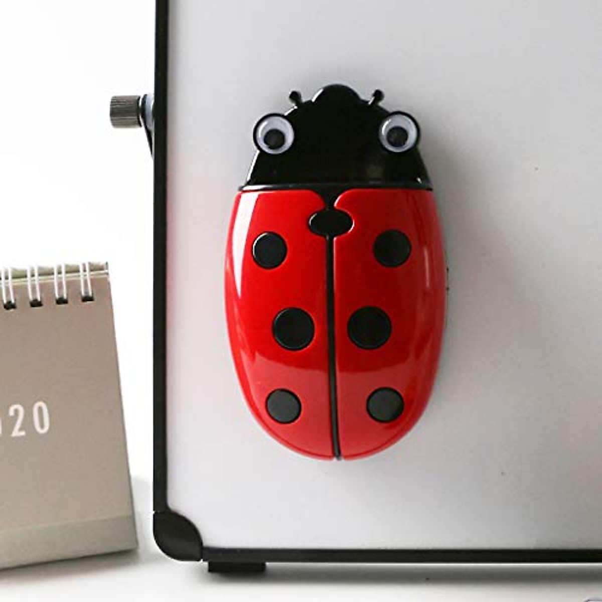 Linxueyi Cute Ladybug Fridge Magnetic Storage Box Eraser Whiteboard Pen Organizer Save Space Kitchen Container Holder-Red