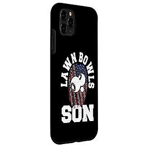 iPhone 11 Pro Max American Flag Fingerprint Patriotic Sports Lawn Bowls Son Case
