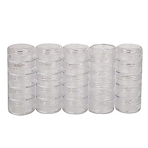 The Beadsmith Personality Case, Clear Plastic Bead Storage Case with 25 Removable and Stackable Jars, includes 5 screw top lids, Organizer Storage for Beads, Snap Lock Case for Jewelry and Crafts