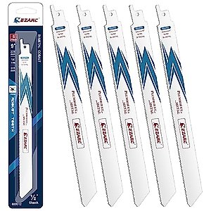 EZARC Reciprocating Saw Blade Bi-Metal Cobalt Sabre Saw Blades for Metal Cutting 9-Inch 14TPI R922PM (5-Pack)